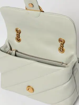 Pinko Quilted Shoulder Bag With Silver Tone Clasp - Grey