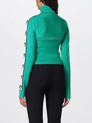 CHIARA FERRAGNI All-day Wear" Cutout Knit Top - Green
