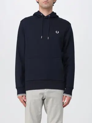 Fred Perry Embroidered Laurel Wreath Hoodie - Navy