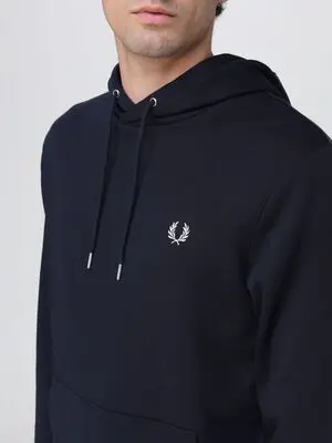 Fred Perry Embroidered Laurel Wreath Hoodie - Navy