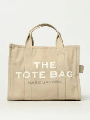 Marc Jacobs The Tote Bag In Cotton Canvas With Logo Lettering - Beige