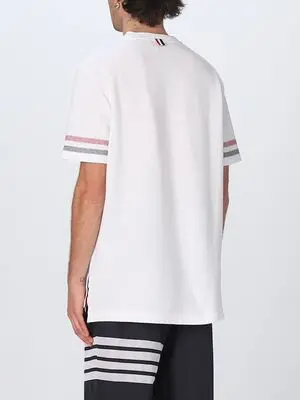 Thom Browne T-shirt With Striped Bands - White