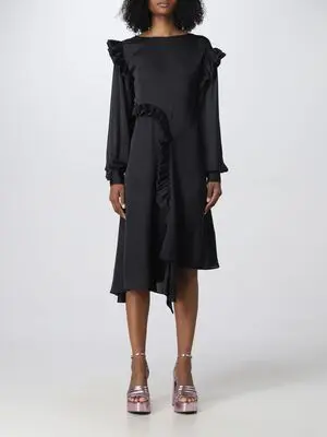 Remain Birger Christensen Ruffled Midi Dress - Black