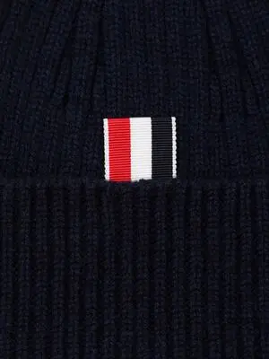 Thom Browne 4-bar Stripe Cashmere Beanie - Blue