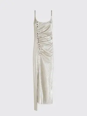 Rabanne Metallic Ruched Midi Dress