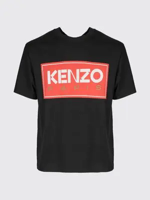 Kenzo Logo Print Cotton T-shirt With Dropped Shoulders And Short Sleeves
