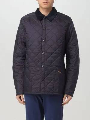 Barbour Heritage Liddesdale Quilted Jacket With Velvet Collar - Blue