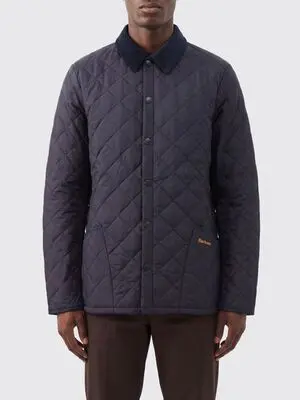 Barbour Quilted Jacket With Corduroy Collar - Blue
