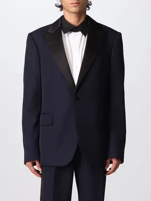 Karl Lagerfeld Navy Jacket With Shawl Lapel