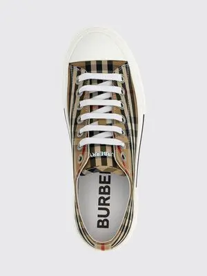 Burberry Jack Vintage Check Sneakers In Organic Jacquard Cotton - Beige