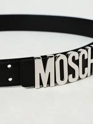 Moschino Logo Belt - Silver