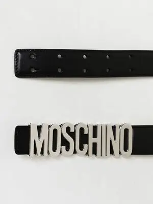 Moschino Logo Belt - Silver