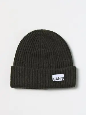 GANNI GANNI Recycled Wool-Blend Beanie Military