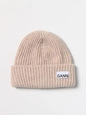 GANNI GANNI Recycled Wool-Blend Beanie Yellow Cream