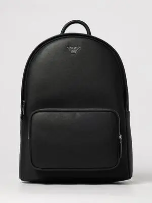 Emporio Armani Backpack In Saffiano Synthetic Leather - Black