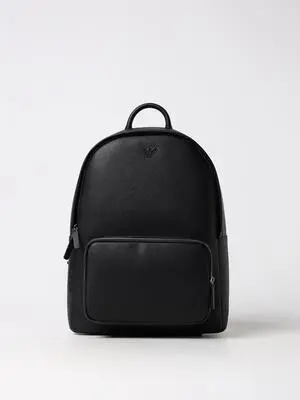 Emporio Armani Backpack In Saffiano Synthetic Leather - Black