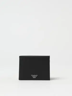 Emporio Armani Wallet In Saffiano Synthetic Leather - Black