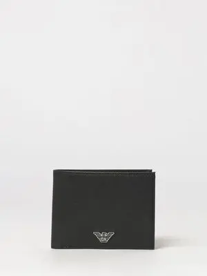 Emporio Armani Wallet In Saffiano Synthetic Leather - Black