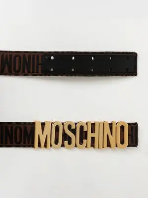 Moschino Belt With Logo Detail - Brown