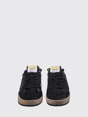 GOLDEN GOOSE Ball Star Leather Trainers With Glitter And Distressed Effect