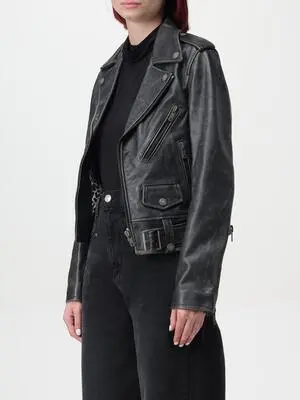 GOLDEN GOOSE Leather Biker Jacket - Black
