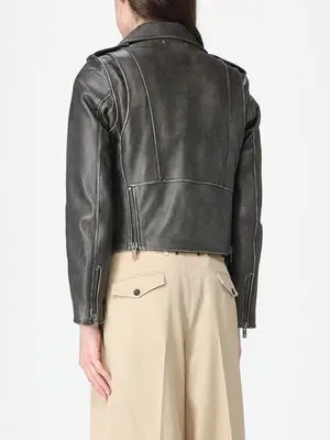 GOLDEN GOOSE Leather Biker Jacket - Black