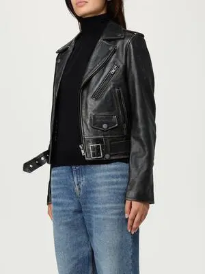GOLDEN GOOSE Leather Biker Jacket - Black