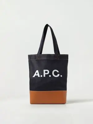 A.p.c. A.P.C. Denim And Leather Tote Bag Camel