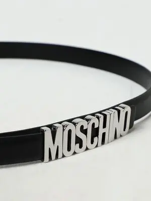 Moschino Skinny Logo Belt - Silver