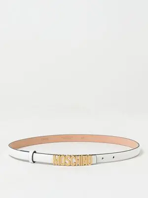 Moschino Moschino Couture Skinny Logo Belt White