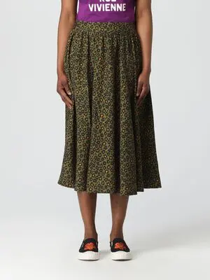 Kenzo Leopard Print Midi Skirt