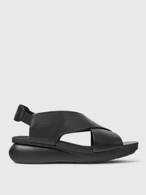 Camper Leather Balloon Heeled Sandals - Black