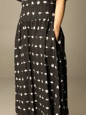 ALYSI Floral Patterned Midi Skirt