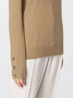 Michael Kors Button Detailed Fine Knit Pullover - Camel