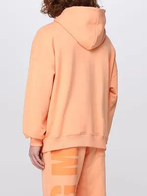 MSGM Cotton Sweatshirt With Logo - Orange
