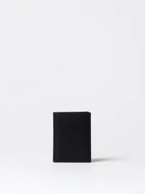 Comme Des Garçons Bifold Wallet In Sheepskin With Laminated Logo Black
