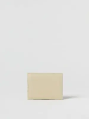 Comme Des Garçons Bifold Wallet In Sheepskin With Laminated Logo Ivory