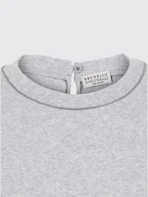 Brunello Cucinelli Stretch Cotton T-shirt With Monili Embellishment - Grey
