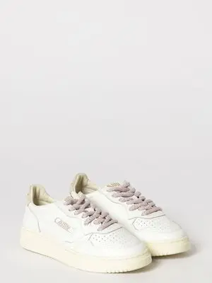 AUTRY Medalist Low Lace-up Leather Sneakers With Perforated Toe - Yellow Cream