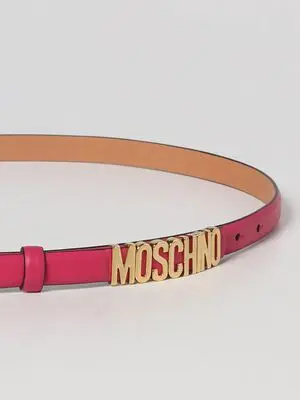 Moschino Leather Belt With Tone Logo Detail