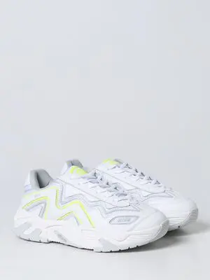 MSGM Leather And Mesh Sneakers - White