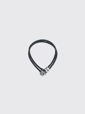 Versace Braided Leather Bracelet - Black