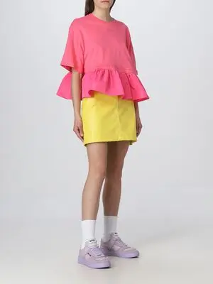 MSGM Cotton And Taffeta T-shirt - Fuchsia