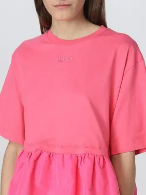 MSGM Cotton And Taffeta T-shirt