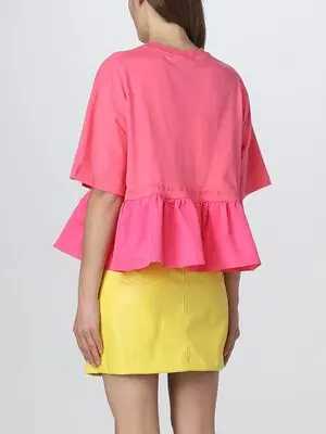 MSGM Cotton And Taffeta T-shirt - Fuchsia