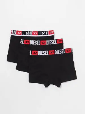 DIESEL Set Of 3 Boxer Shorts In Stretch Cotton - Black