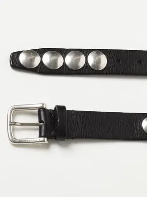 GOLDEN GOOSE Leather Belt With Antiqued Studs