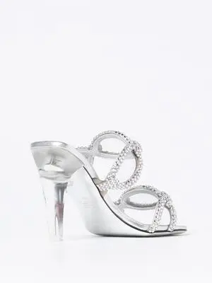 Valentino Garavani Rhinestone Embellished Satin Heeled Sandals
