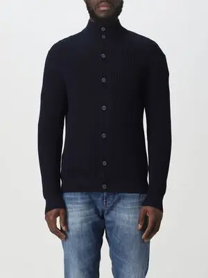 BALLANTYNE Ballantyne Cotton Button-Up Cardigan With Turtleneck Collar Black