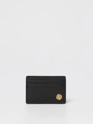 Versace Credit Card Holder In Smooth Leather - Black